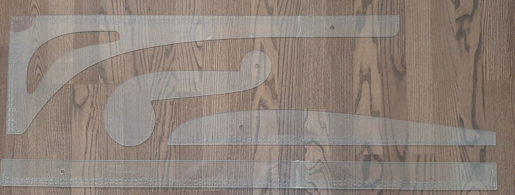 Tailor's patterns and rulers